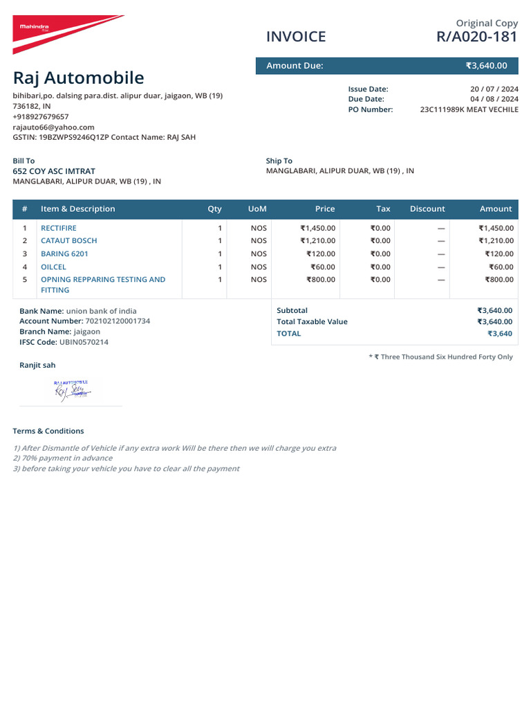 R - A020-181 - 2024-07-20 Imtrat 2 | PDF | Taxation | Payments