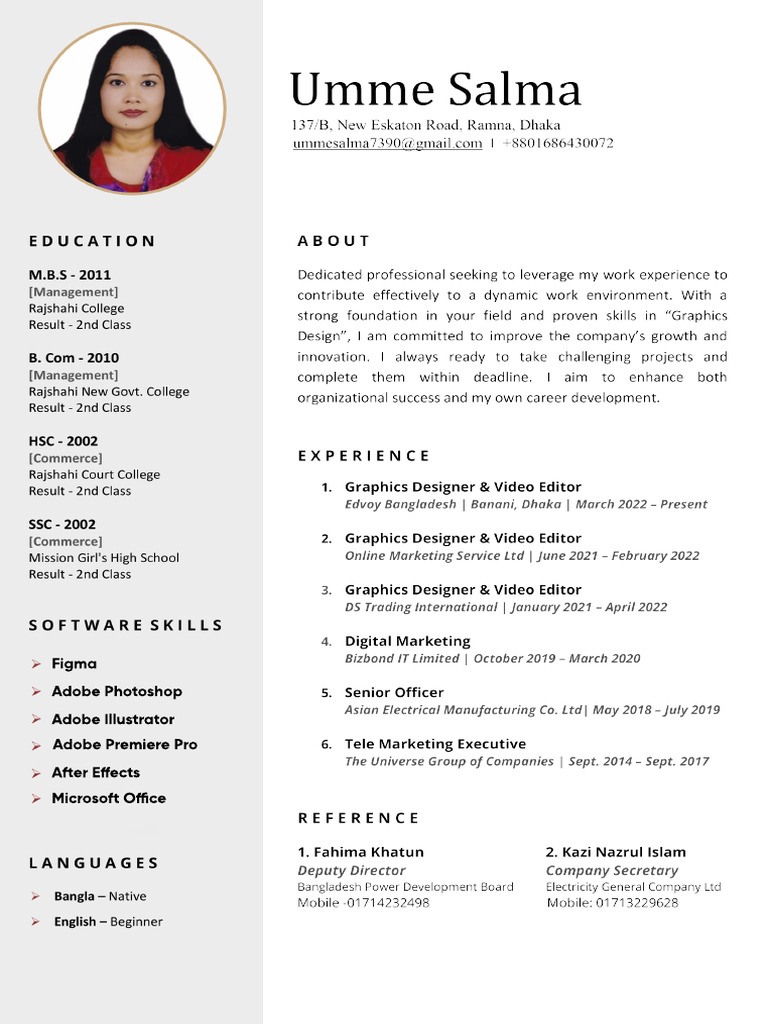 CV Umme Salma PDF | PDF