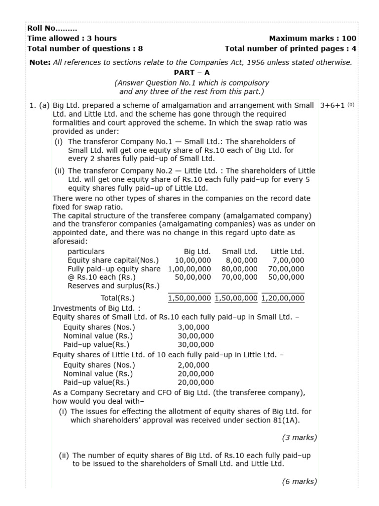 CS PP - Module II - Corporate Restructuring and Insolvency - June 2011 ...