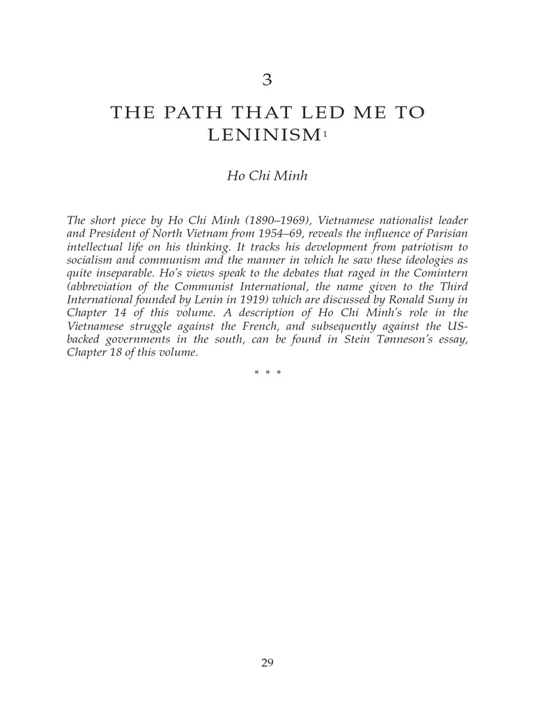 Ho Chi Minh - The Path That Led Me To Leninism | PDF | Ho Chi Minh ...