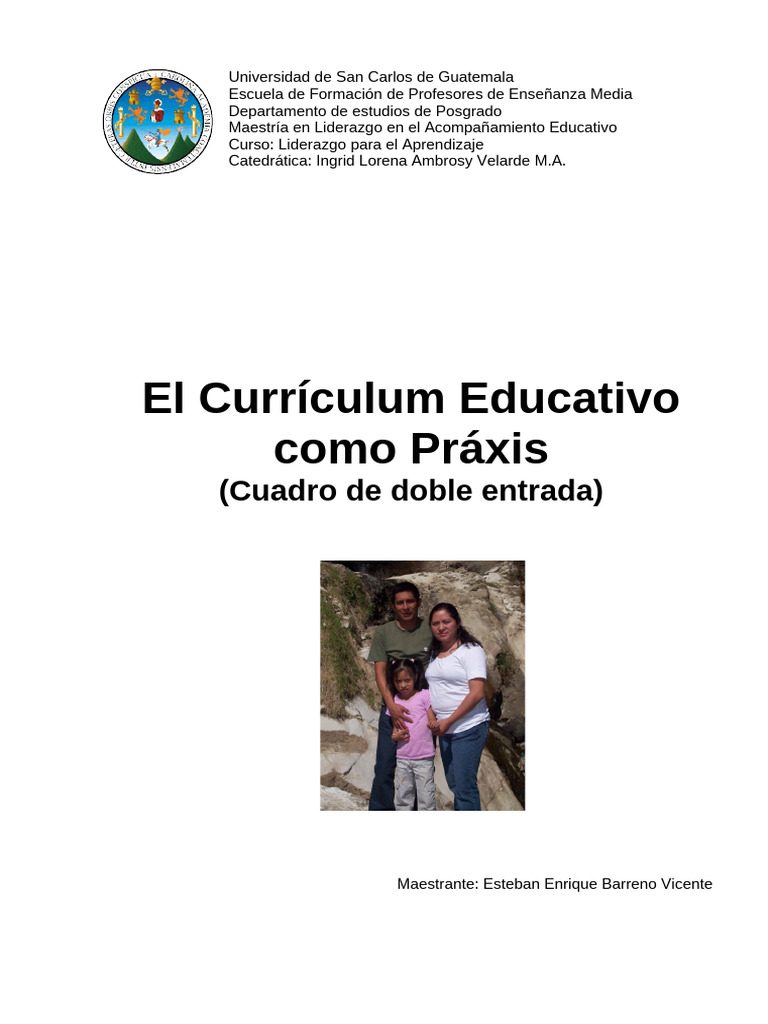 Currículum Educativo como Praxis Transformadora | PDF | Plan de ...