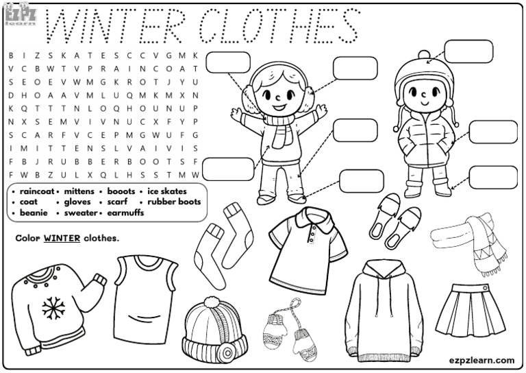 Winter Clothes Activities For Kids | PDF
