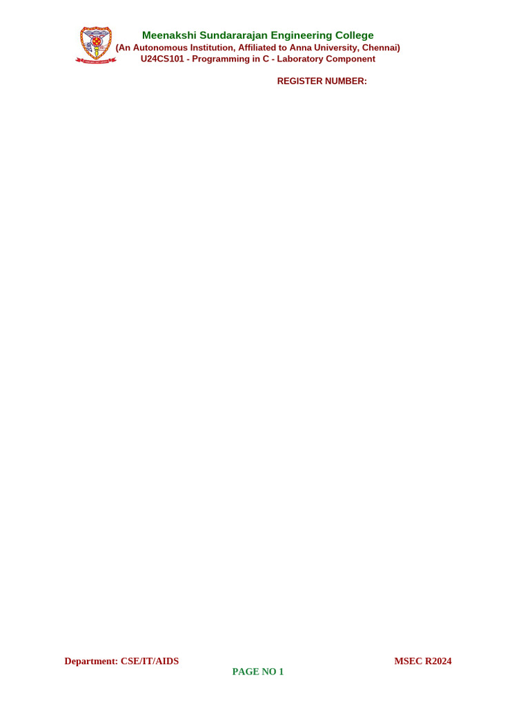 Lab Record Sheet | PDF