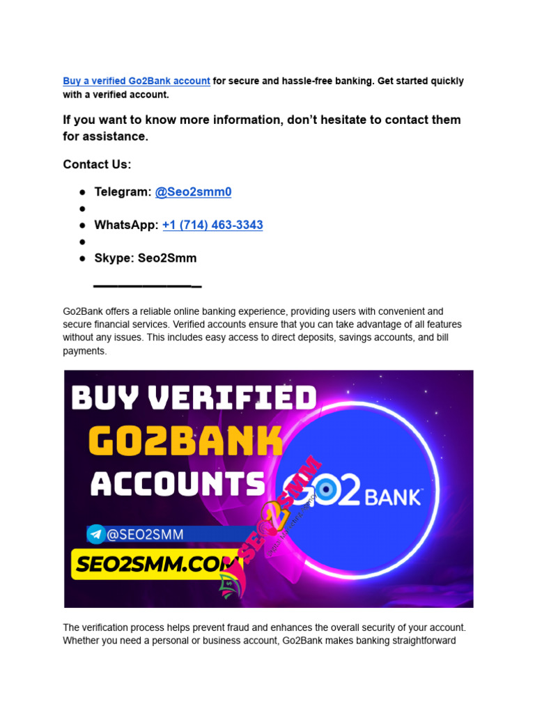 Buy Verified Go2Bank Account_ Secure Your Finances Today (1) | PDF ...