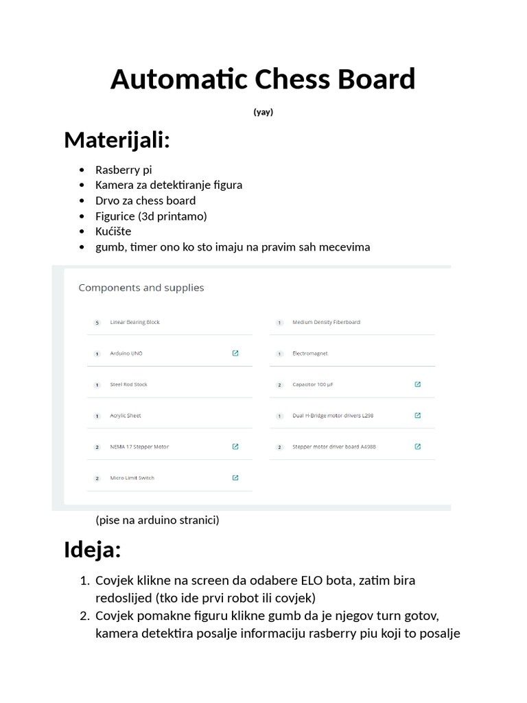 Automatic Chess Board | PDF