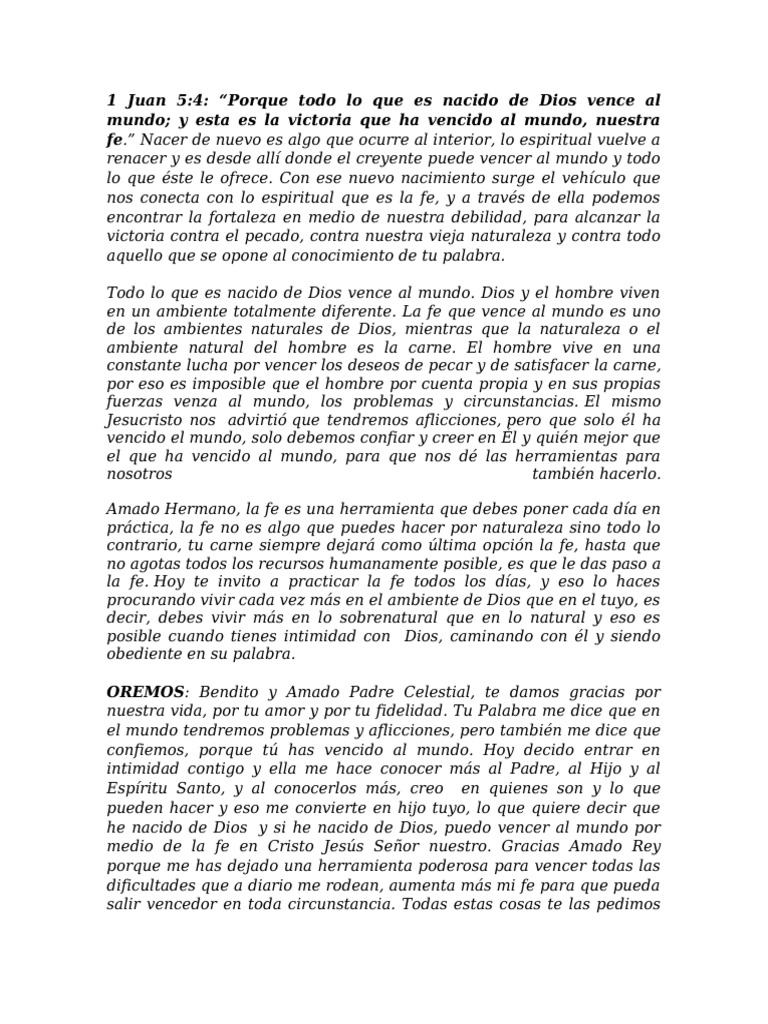 DULCES SUEÑOS 09082021 - 1 JUAN 5-4 | PDF | Fe | Pecado