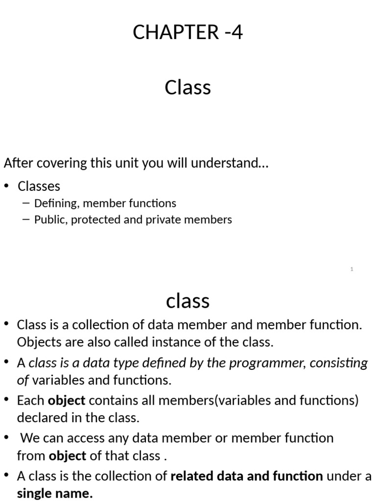 Chapter -4- Print (1) | PDF | Class (Computer Programming) | Programming