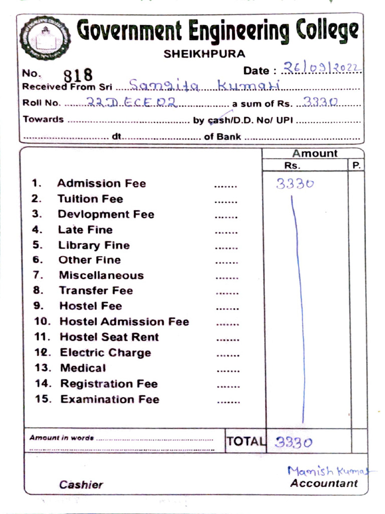 3rd sem fees | PDF