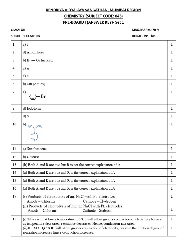 Set 1 Xii Pb-i Chem Ms | PDF | Aldehyde | Amine
