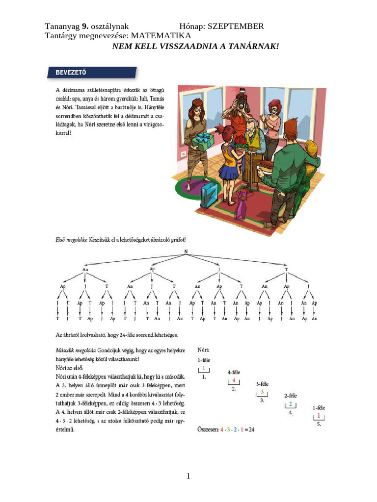 Matematika - 9.o. - Szeptemberi Tananyag | PDF