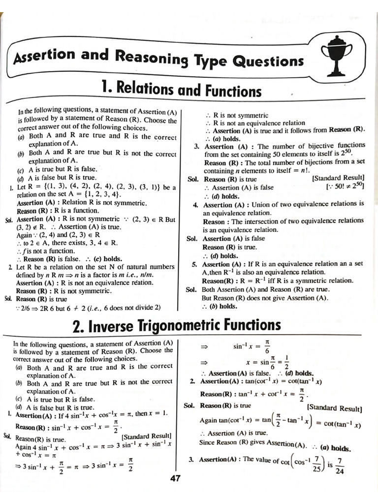 Assertion Reason - 12 | PDF