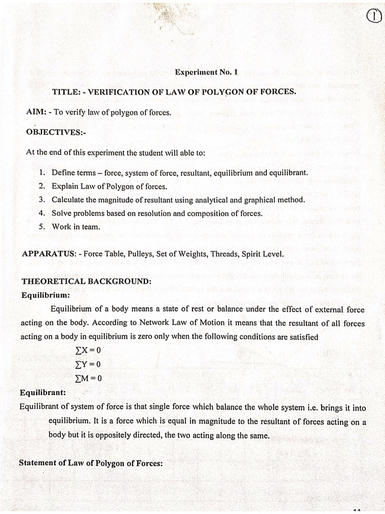 Experiment No. 1 | PDF