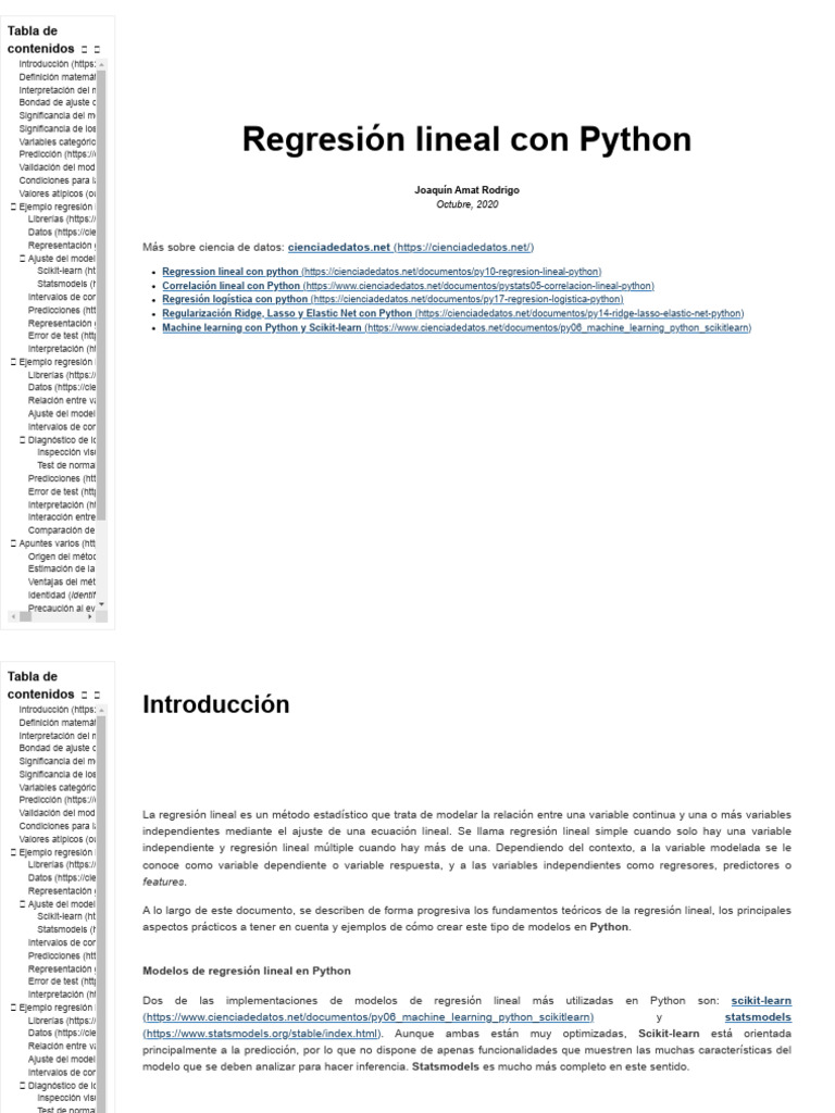 Regresión Lineal Con Python | PDF | Análisis de regresión | Regresión lineal