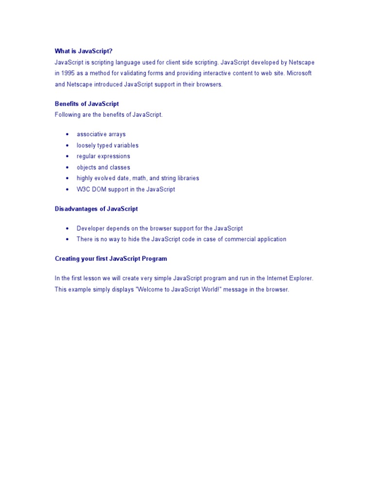 What Is Java Scrip 1 | PDF | Java Script | Scope (Computer Science)