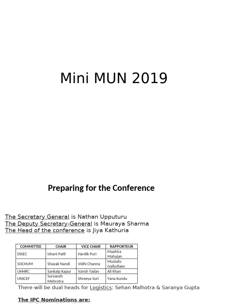 MINI MUN General Guidelines and Steps For Writing Position Paper | PDF ...
