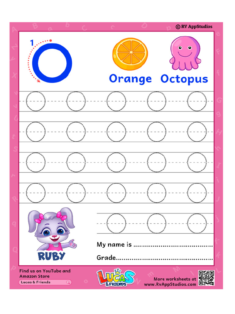 283 Free Printable Worksheets For Kids Capital Letter o Tracing ...