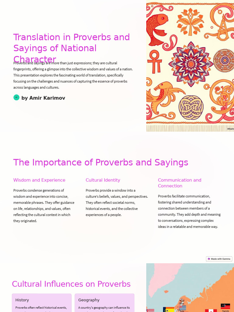 Translation in Proverbs and Sayings of National Character | PDF | Idiom ...