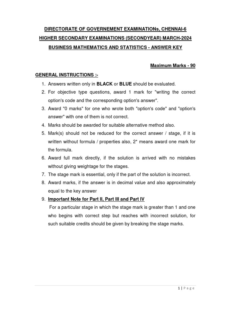 Business Mathematics Exam Answer Key | PDF | Applied Mathematics | Mathematics