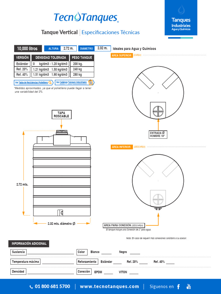 Tanque Vertical 10 Mil LTS | PDF | Agua