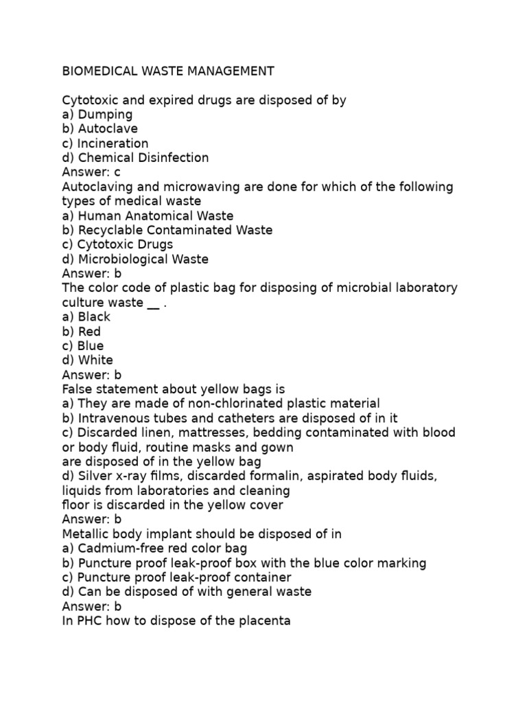 Biomedical Waste Management | PDF | Waste | Materials
