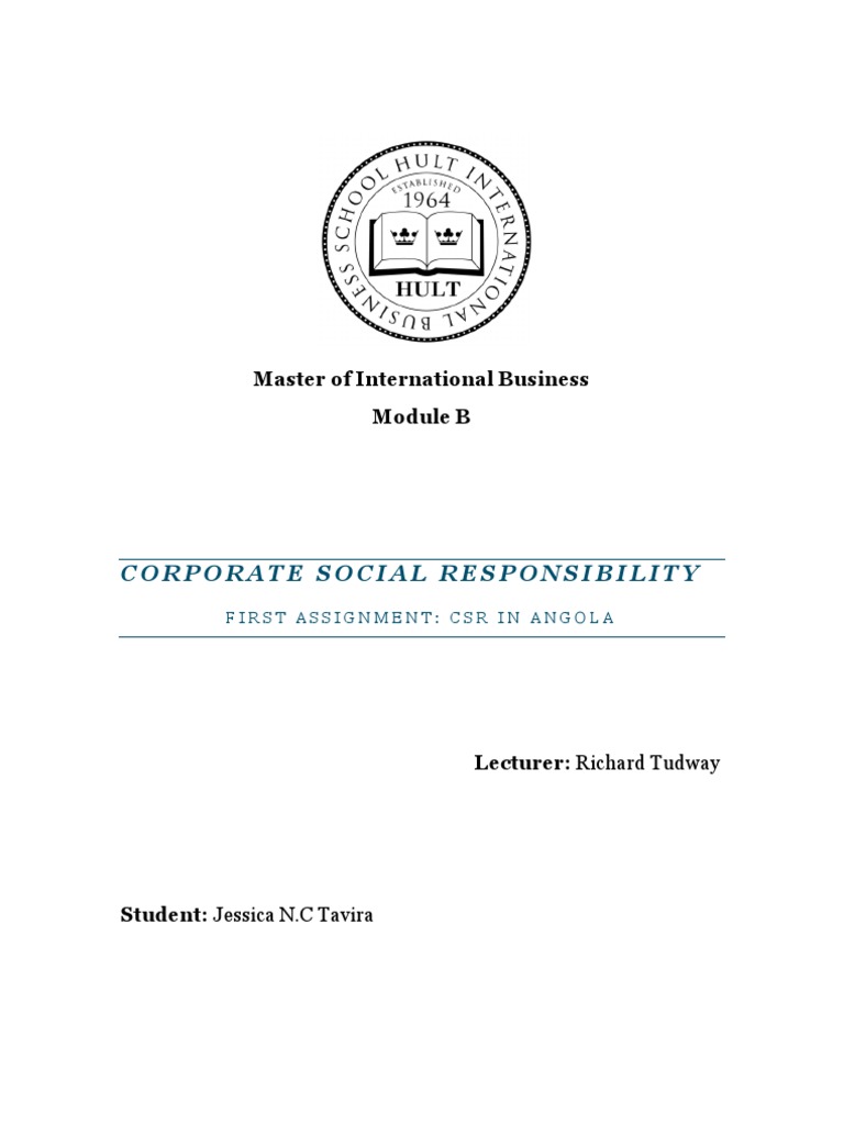 CSR in Angola Jessica | PDF | Angola | Corporate Social Responsibility