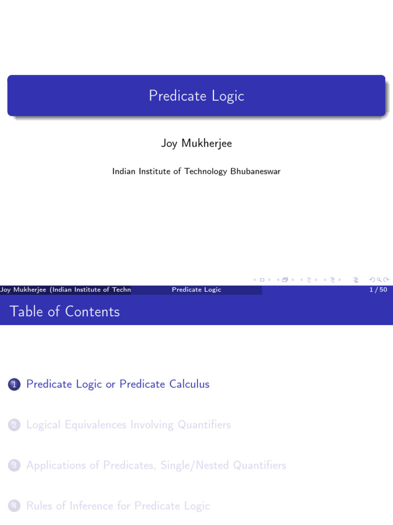 PPT2 PredicateLogic | PDF | First Order Logic | Logic