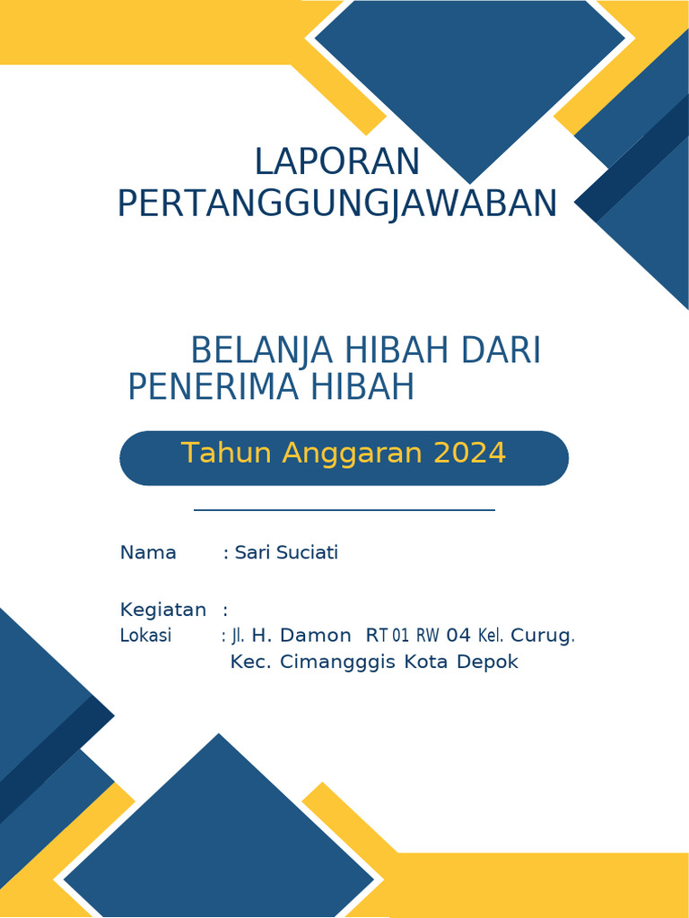 CONTOH_FORMAT_LAPORAN_HIBAH Matahari 1 | PDF