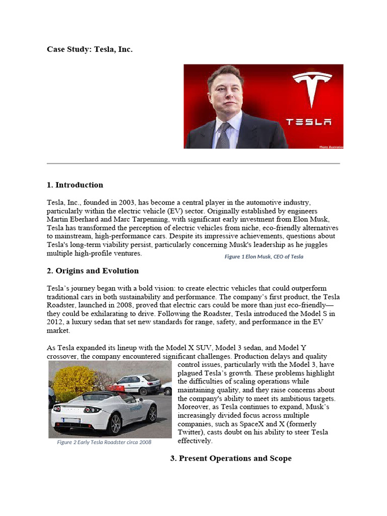 Tesla Inc - Case Study - Tagged | PDF | Elon Musk | Sustainable Energy