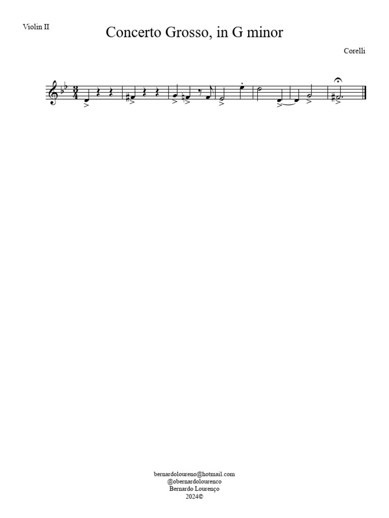 Conc Grosso 1 Vivace - Violin II | PDF