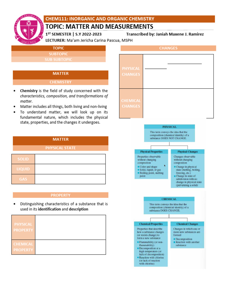 Lesson 2 - Matter and Measurements | PDF | Chemical Substances ...