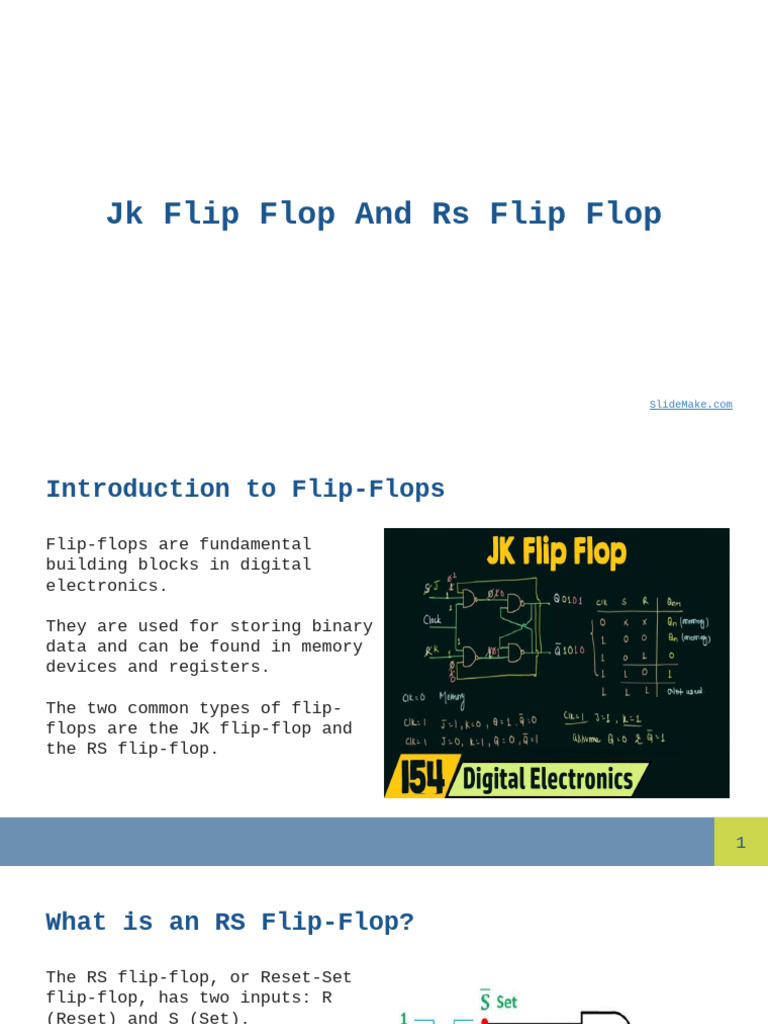 JK and RS Flip-Flops Guide | PDF