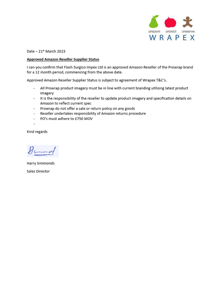 Approved Amazon Reseller Supplier Status Flash Surgico Impex LTD | PDF