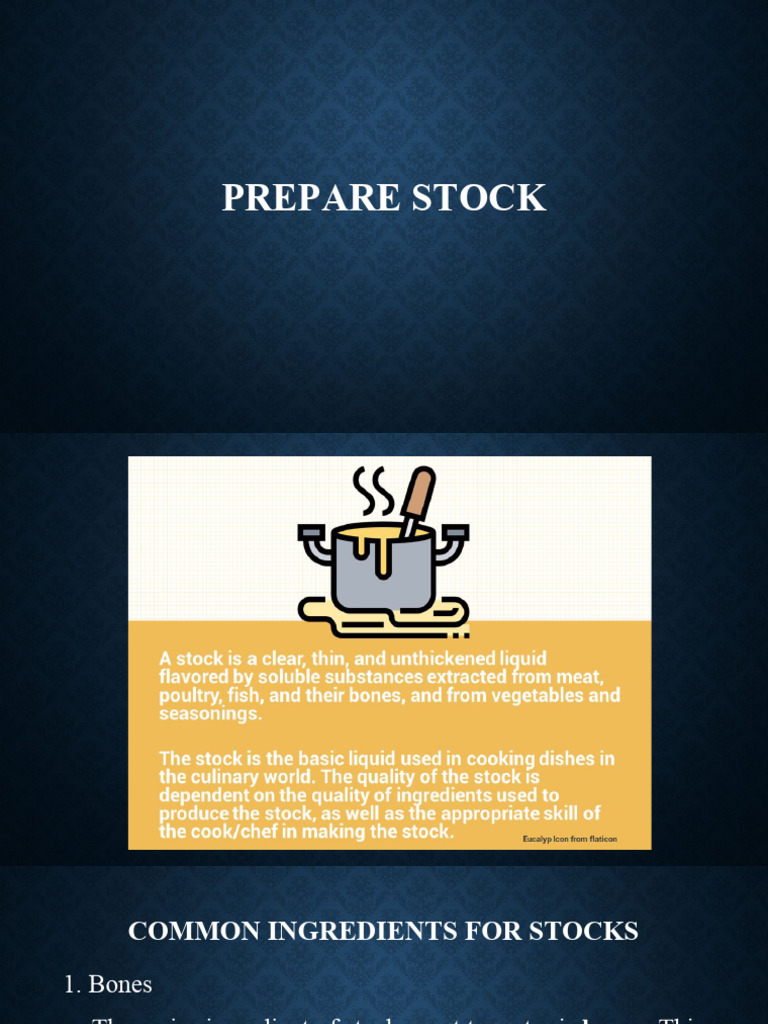 PREPARING-STOCKS | PDF | Sauce | Stock (Food)