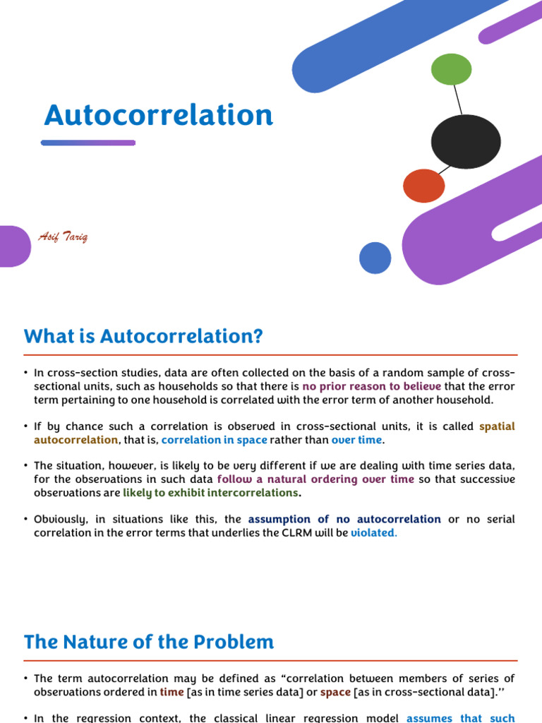 Autocorrelation | PDF | Ordinary Least Squares | Autocorrelation