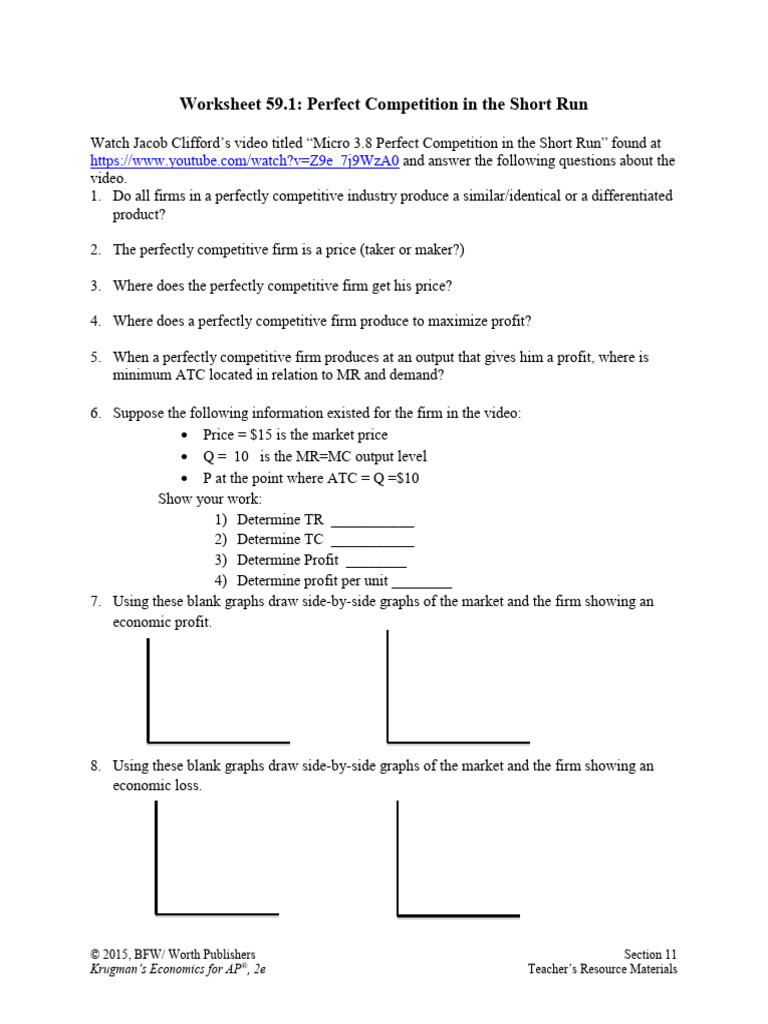 Perfect Competition in a short-run | PDF | Perfect Competition | Profit ...