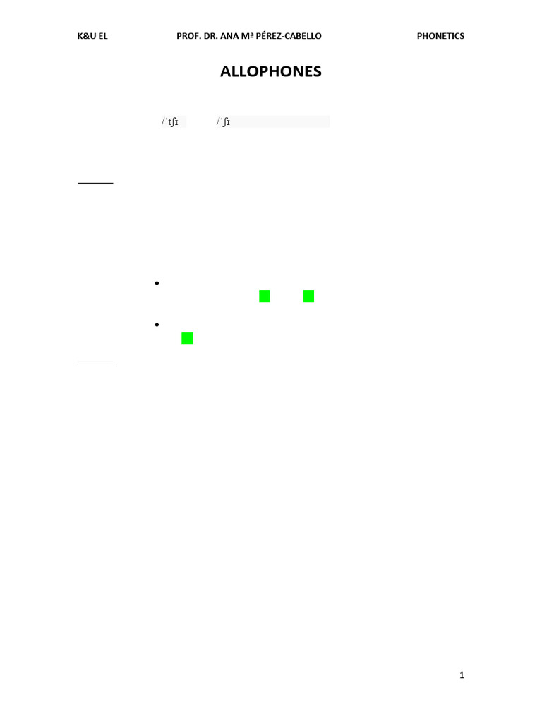 Allophones STS | PDF | Phoneme | Consonant