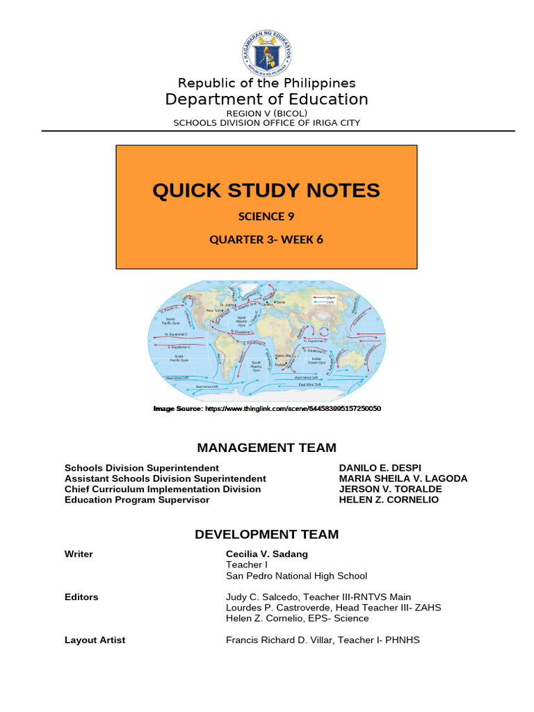QSN_SCIENCE-9_Q3_W6 | PDF | Rain | Atmosphere