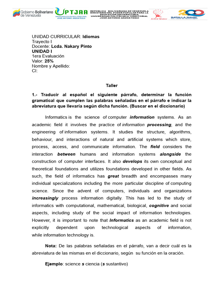 1era Evaluaci N | PDF