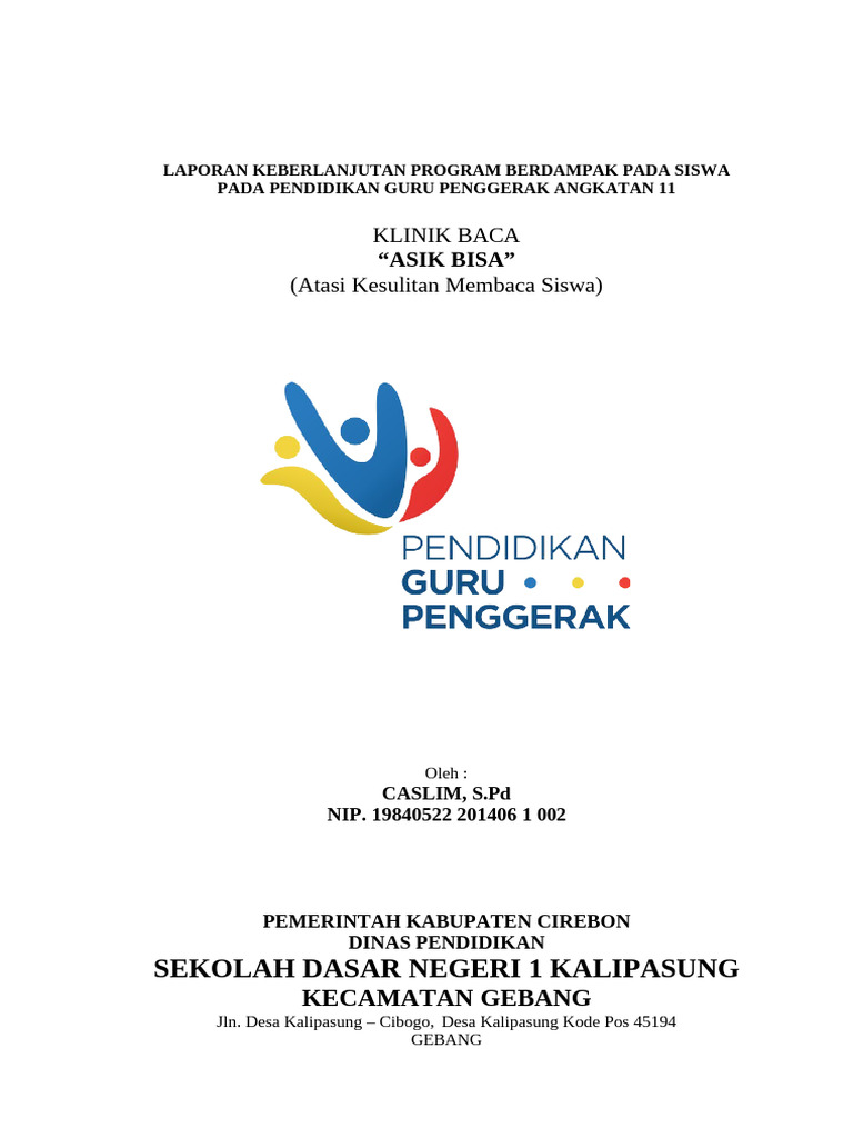 Laporan Keberlanjutan Program Berdampak Pada Murid - Caslim | PDF