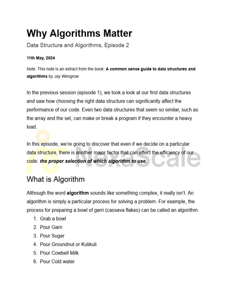 Episode 2 - Why Algorithms Matter | PDF | Theoretical Computer Science | Computing