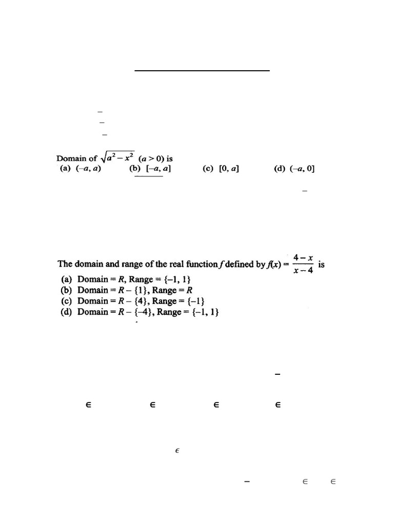 Class XI Relations & Functions Quiz | PDF