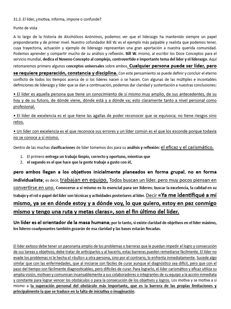 31.3. El líder, motiva, informa, impone o confunde p 375 a 378 | PDF | Liderazgo