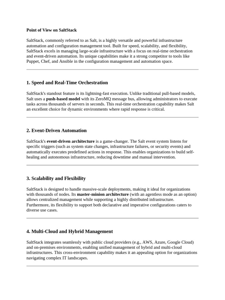 Point of View On Saltstack | PDF | Cloud Computing | Information Technology