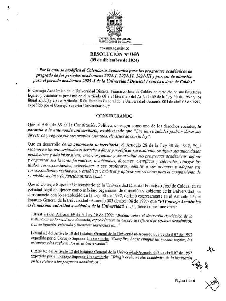 Res 2024-046 | PDF | Universidad