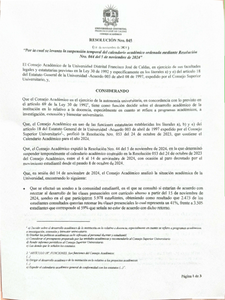 Resolución 045 | PDF