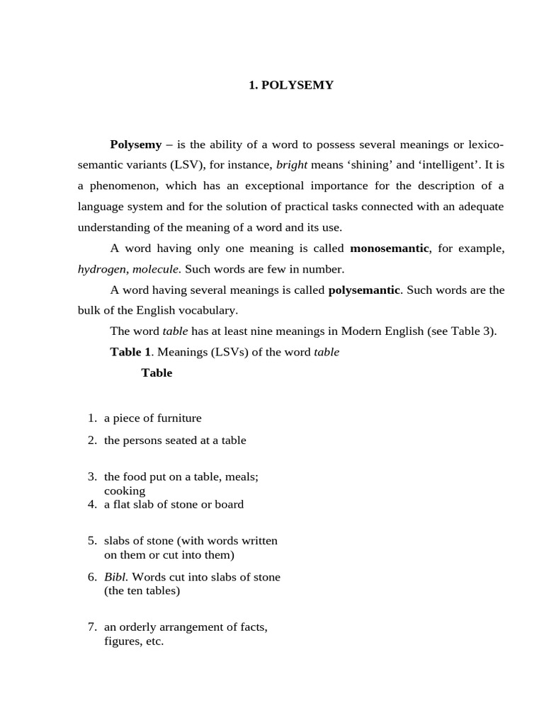 polysemy. misagebi gamocda txt | PDF | Semantics | Word