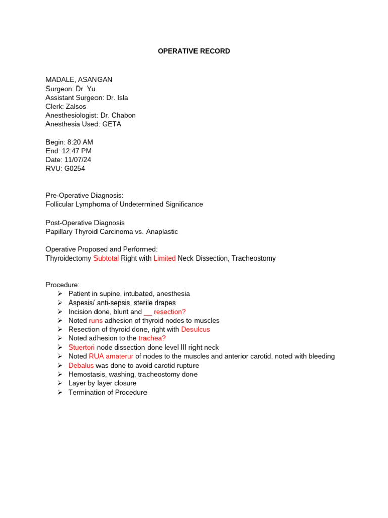 Operative Record | PDF