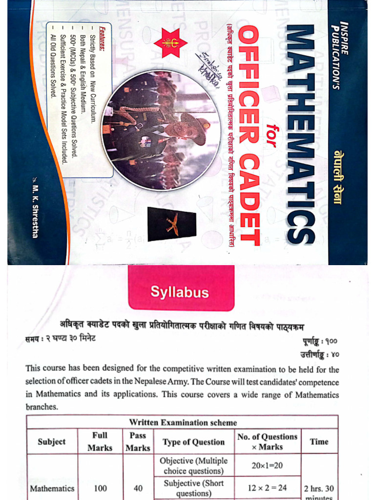 Officer Cadet Math Book | PDF
