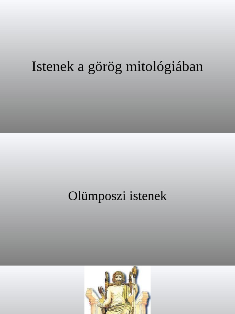 Istenek a görög mitológiában | PDF