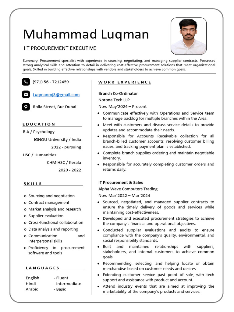 Resume Luqman1 (1) | PDF | Procurement | Business